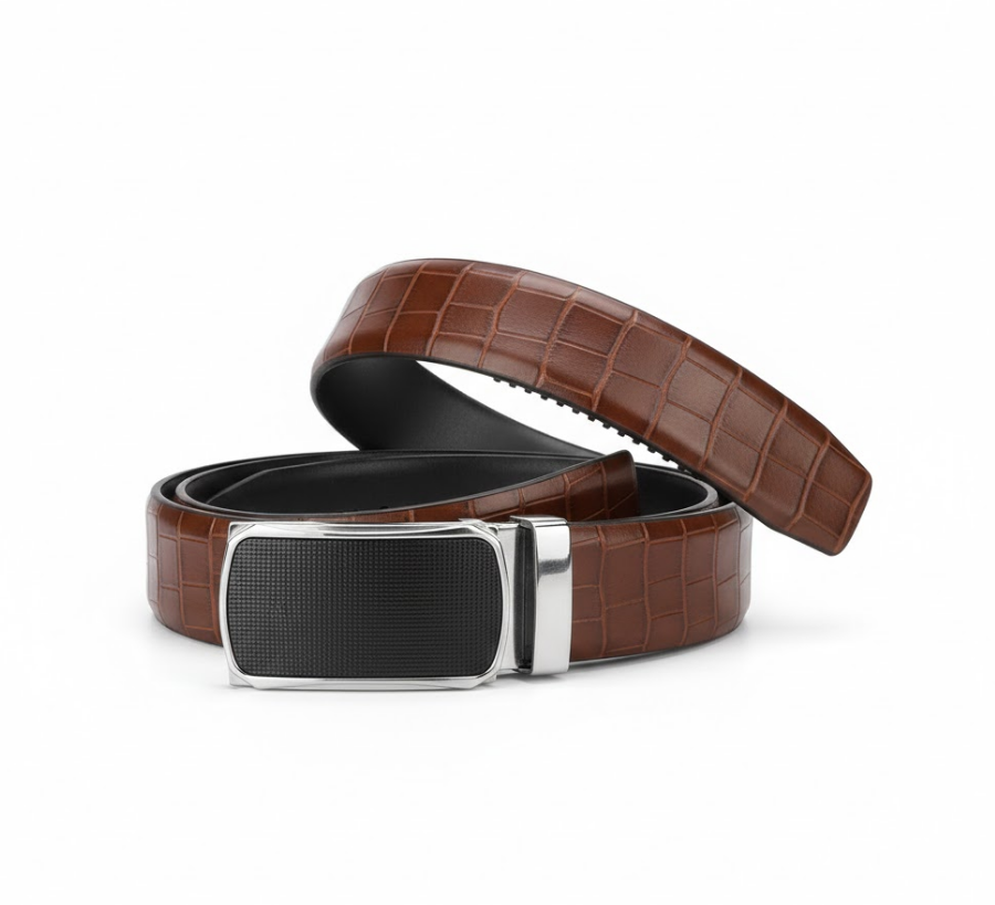 Premium Men’s Auto Lock Belt Ratchet Brown – Sialkot belt