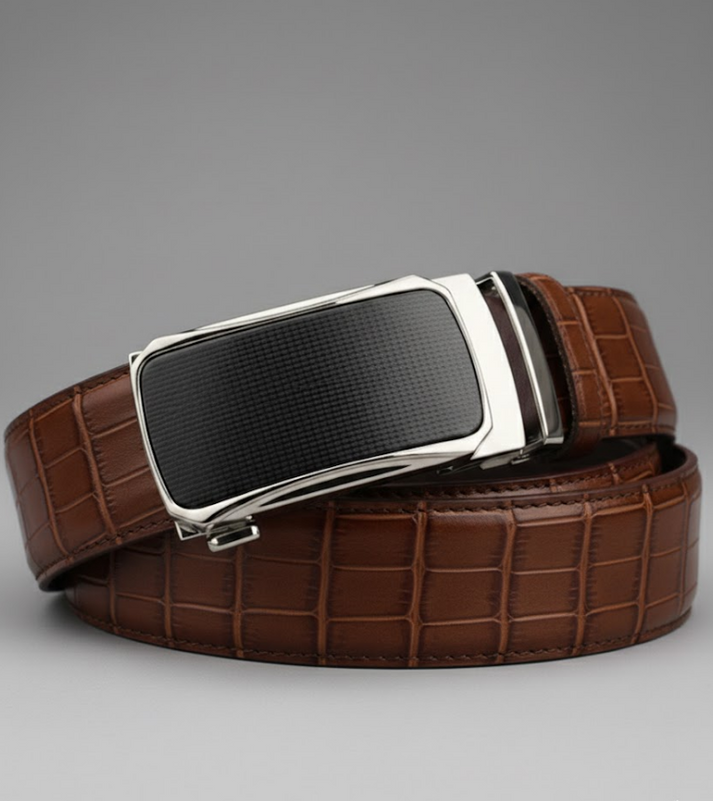 Premium Men’s Auto Lock Belt Ratchet Brown – Sialkot belt