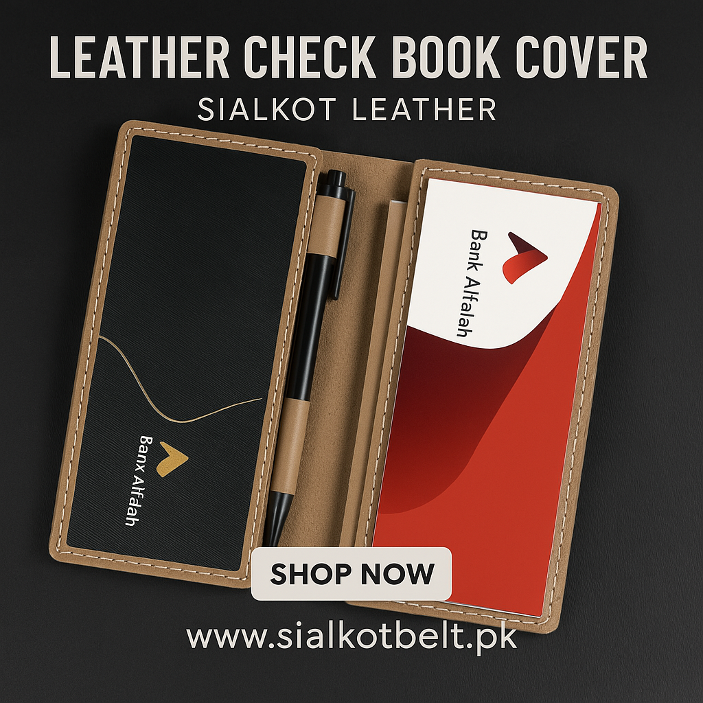 Leather Cheque Book Cover – Sialkot belt